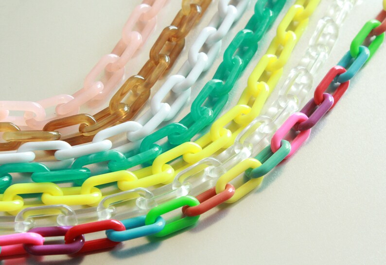 50pcs Acrylic Chain Linkstop Quality Oval Plastic Chain - Etsy