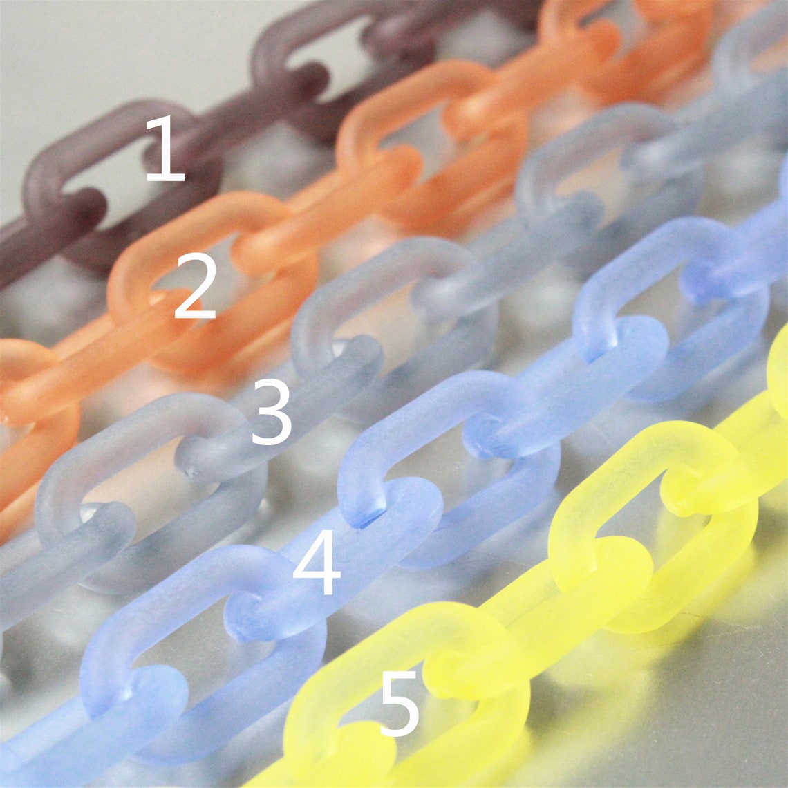 Matte Acrylic Oval Chain: Translucent Plastic Necklace Chain, 3 Feet ...