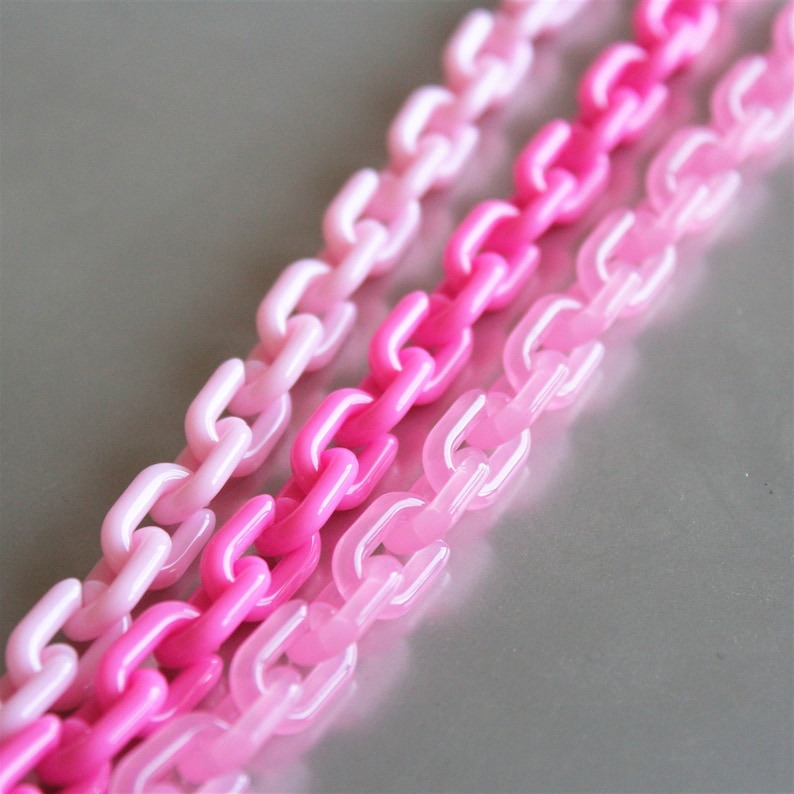 100pcs Tiny Rose Pink Oval Acrylic Chain Linkstop Quality - Etsy