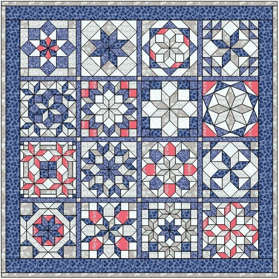 English Paper Piecing EPP Quilt Pattern Pdf BLOCK 2 of the Starry ...