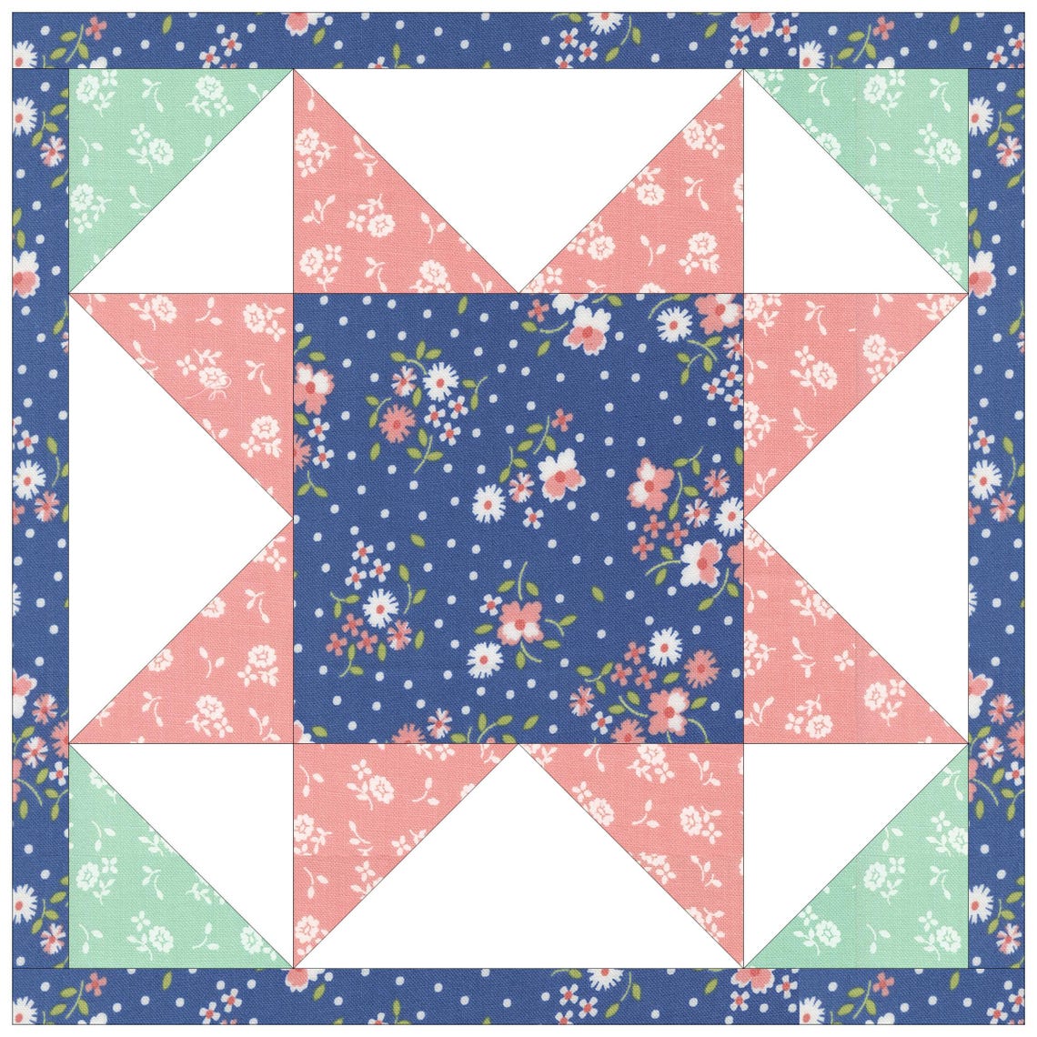 Star Foundation Paper Piecing Pattern, FPP, Star Quilt Block ...