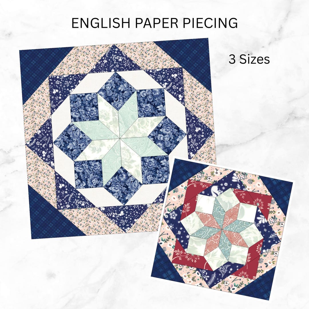 Rolling Star English Paper Piecing (EPP) Quilt Block Pattern: Hand ...