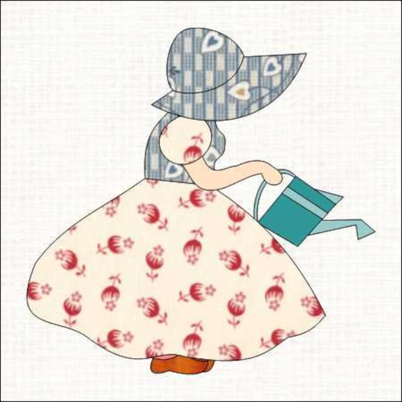 Sunbonnet Sue and Overall Sam Quilt - Digital PDF Quilt Pattern - Twin ...
