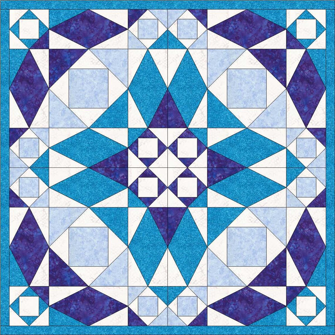 Quilt Pattern Pdf - Storm at Sea - Wall Hanging - 38" X 38" - Digital ...