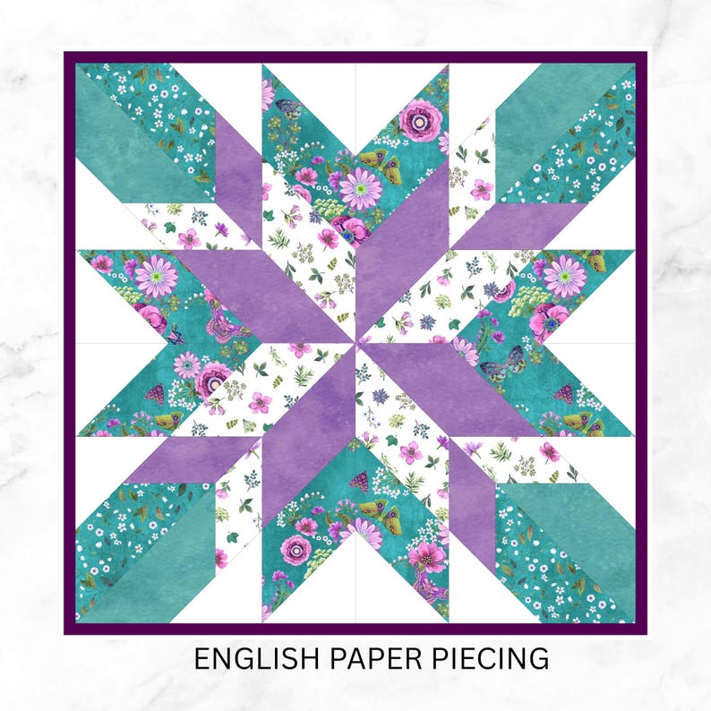 Star Quilt Block, English Paper Piecing Pattern, 3 Sizes Included, PDF ...