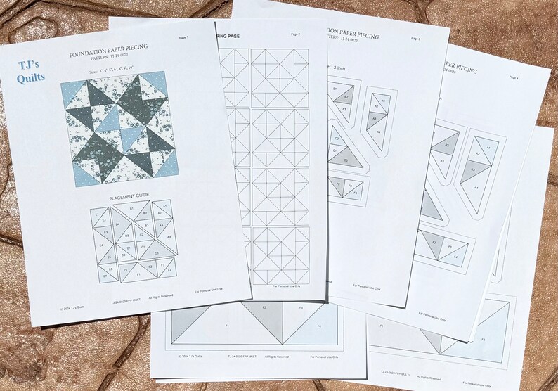 Star Foundation Paper Piecing Pattern: Quilt Block, Multiple Sizes (PDF ...