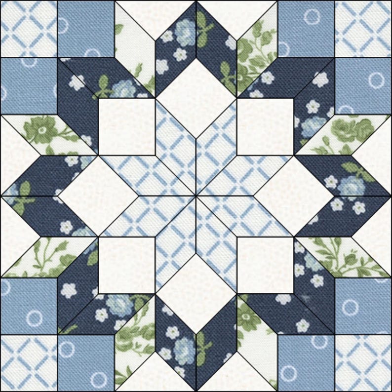 Starry Sampler, English Paper Pieced Pattern, EPP Quilt Pattern, 16 ...