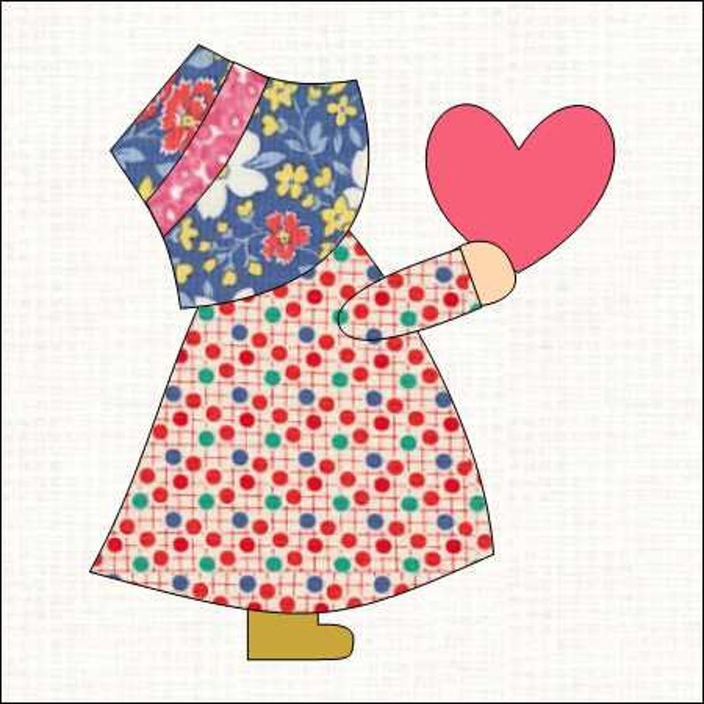 Easy Digital Quilt Pattern easy Sunbonnet Sue Quilt | Etsy