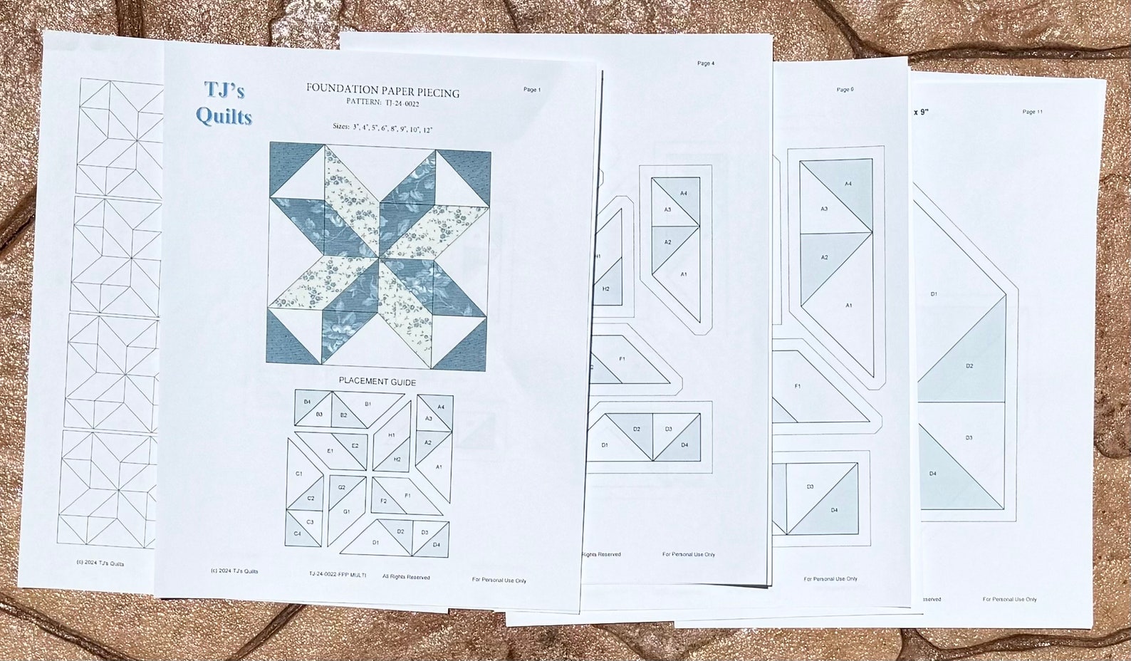 Foundation Quilting Pattern, Star Quilt Block, Foundation Paper Piecing ...
