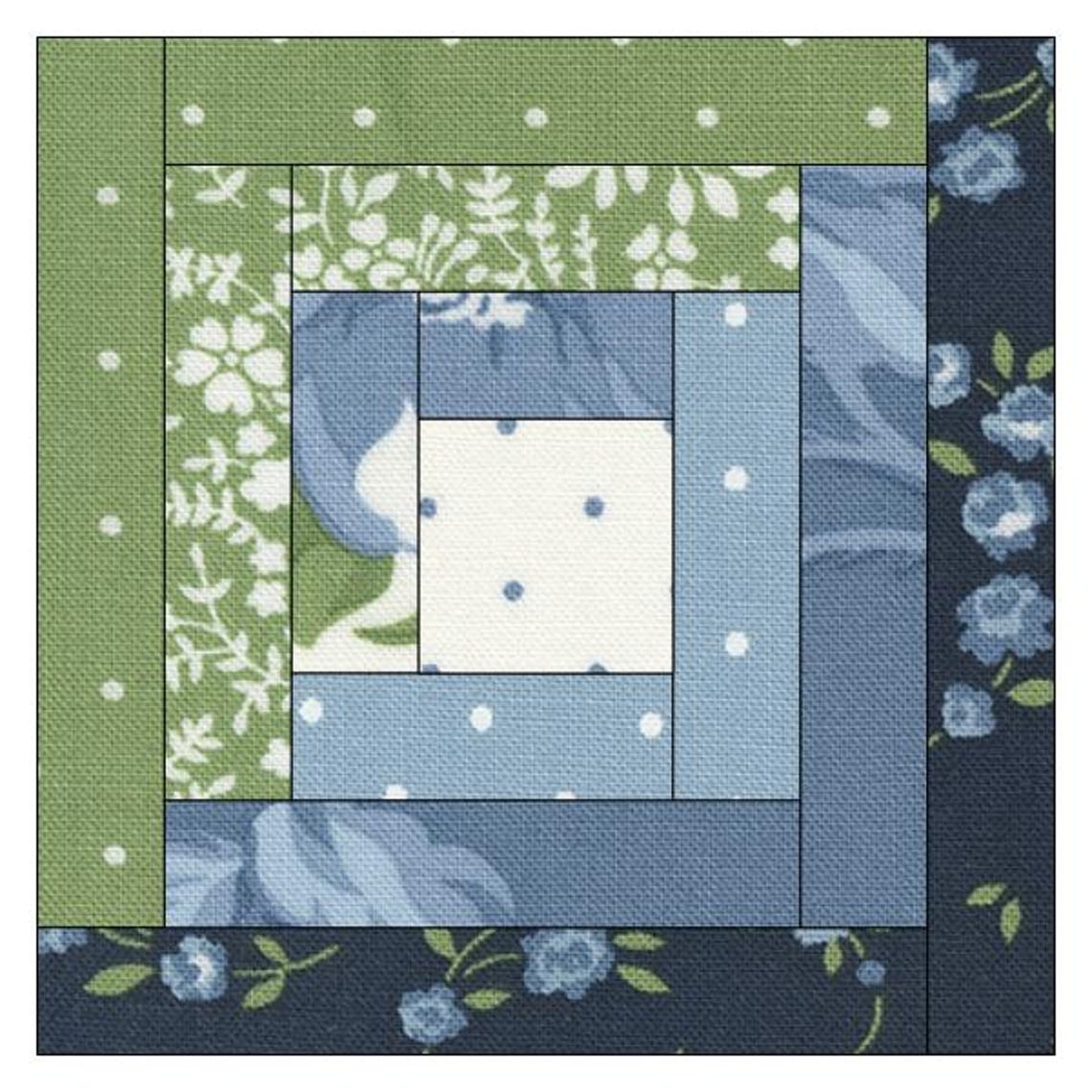 Foundation Quilting Pattern, Log Cabin Quilt Block, Foundation Paper ...
