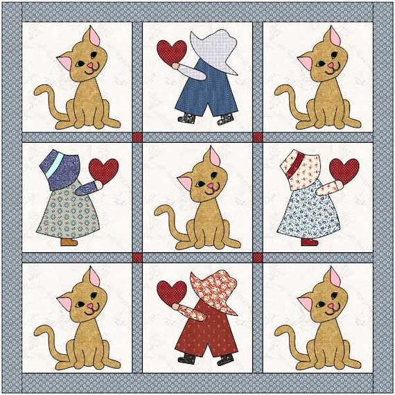 PDF Quilt Pattern Sunbonnet Sue and Overall Sam Appliqué - Etsy
