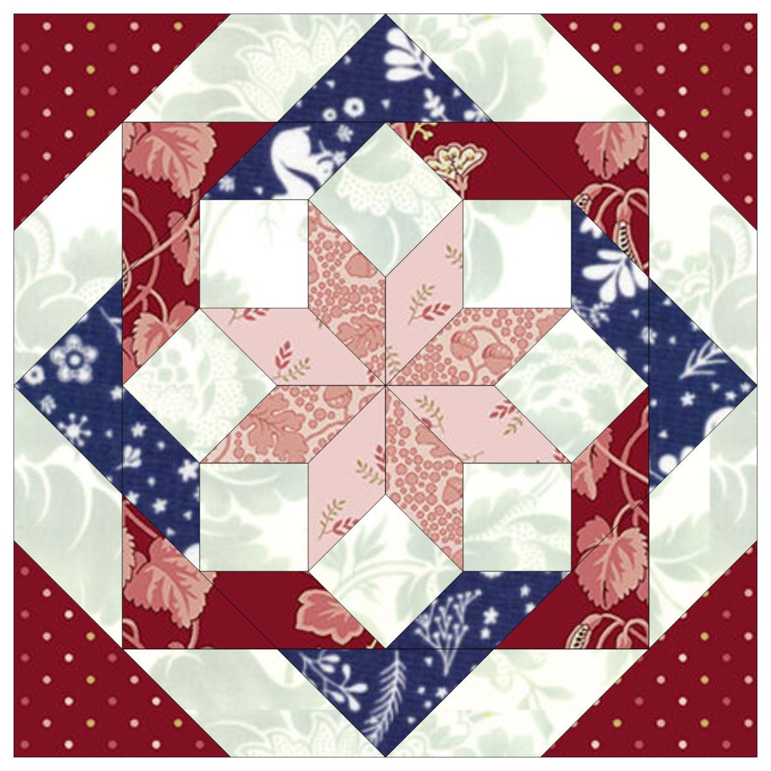 Rolling Star Quilt Block Pattern: English Paper Piecing ...