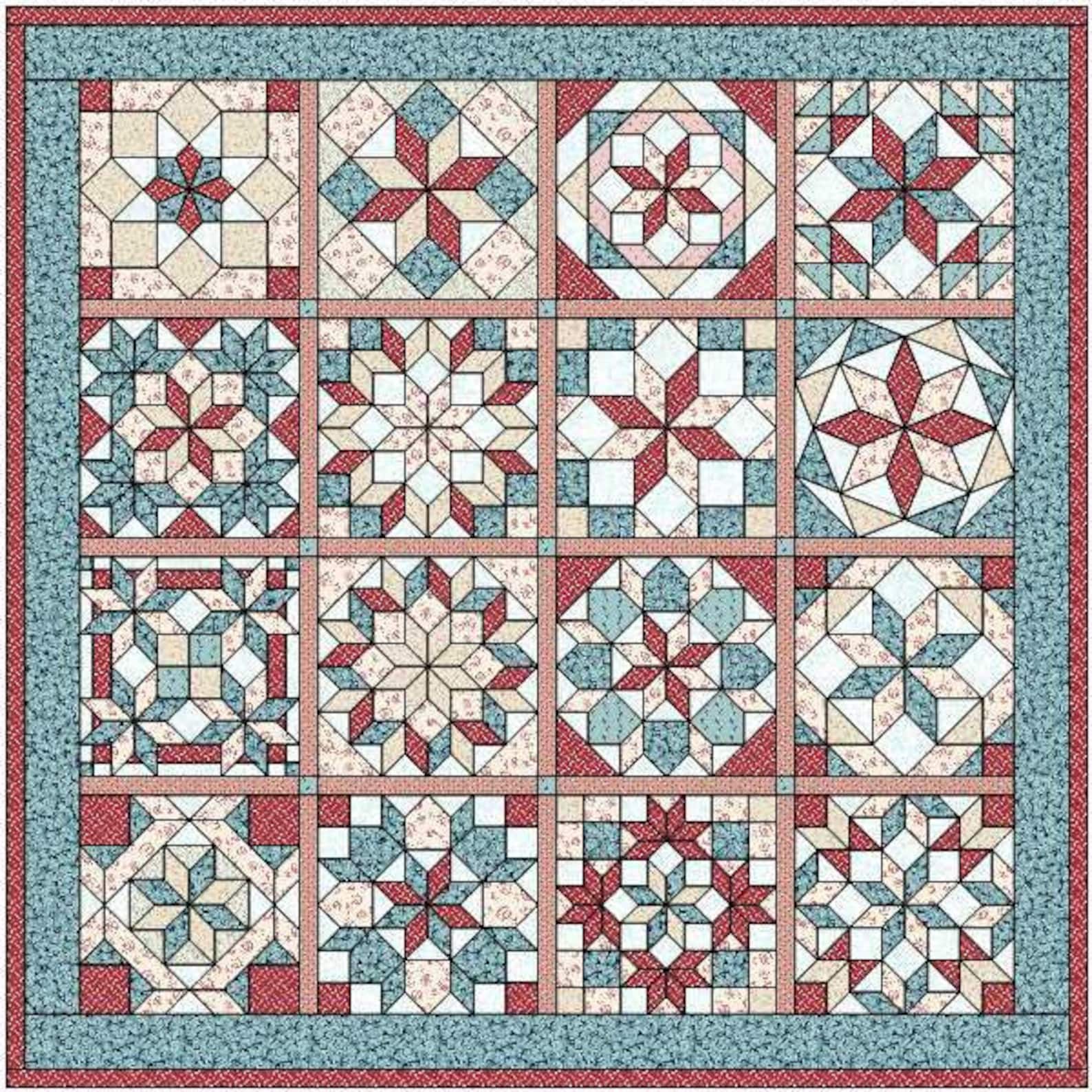 English Paper Piecing Templates for 16 Blocks + Bonus Block for Starry ...