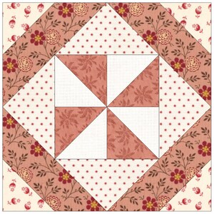 Paper Piecing Pinwheel Quilt Block, English Paper Piecing Pattern ...