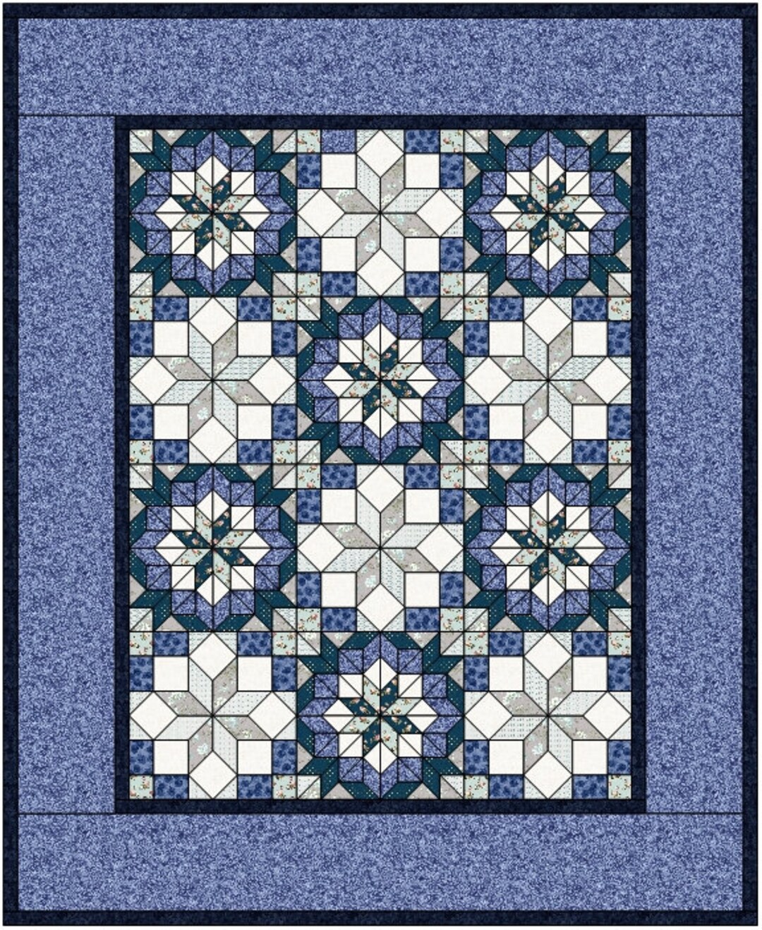 English Paper Piecing EPP Quilt Pattern/digital Pdf/sapphire - Etsy