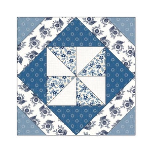 Paper Piecing Pinwheel Quilt Block, English Paper Piecing Pattern ...
