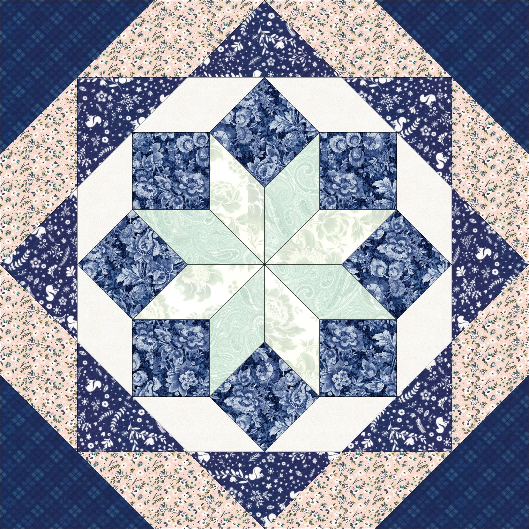 Rolling Star Quilt Block Pattern: English Paper Piecing ...
