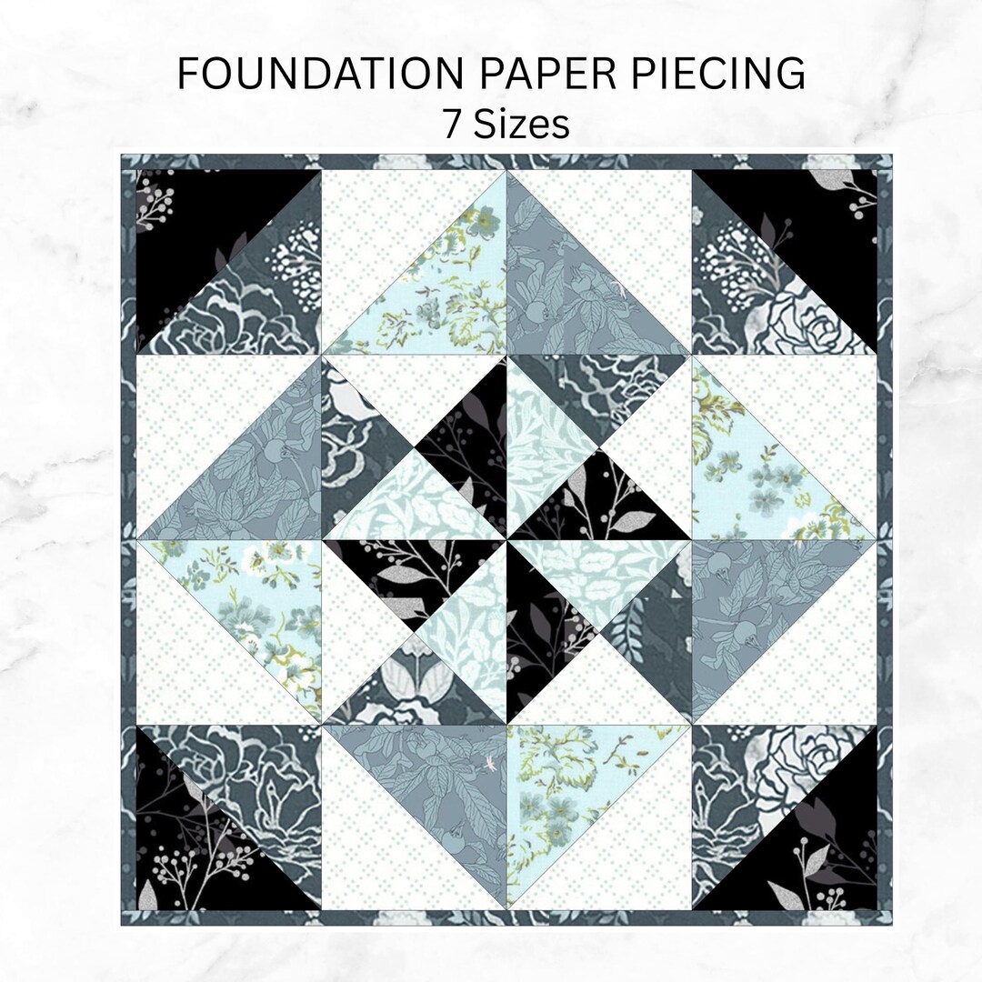 Mosaic Quilt Block Pattern, Foundation Paper Piecing, FPP, Multiple ...