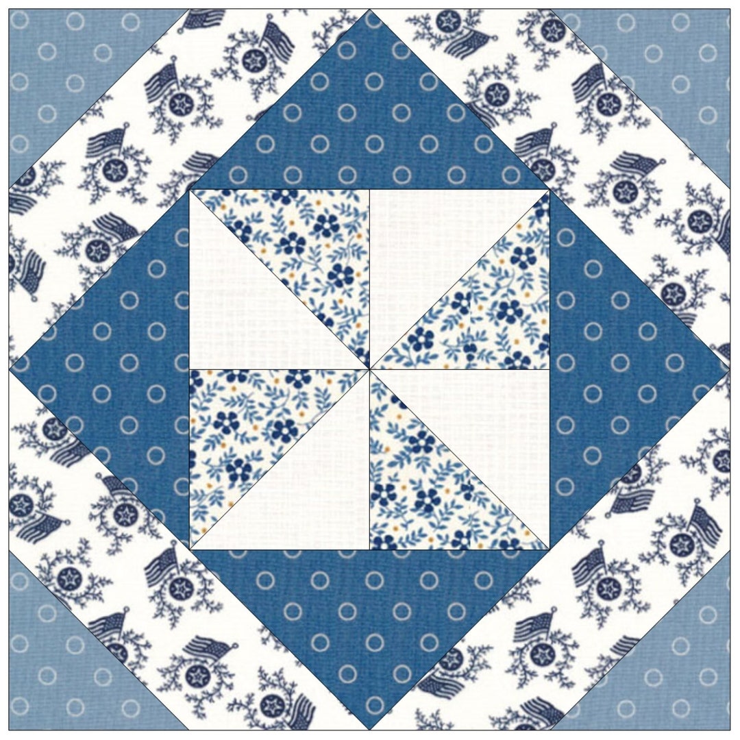 Paper Piecing Pinwheel Quilt Block, English Paper Piecing Pattern ...