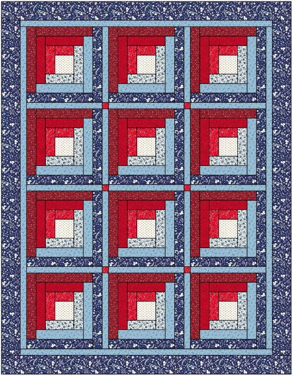 Foundation Quilting Pattern, Log Cabin Quilt Block, Foundation Paper ...