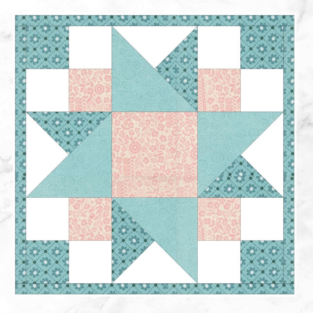 Star Mosaic Quilt Block Pattern: FPP Multiple Sizes, Foundation Paper ...