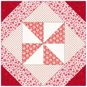 Paper Piecing Pinwheel Quilt Block, English Paper Piecing Pattern ...