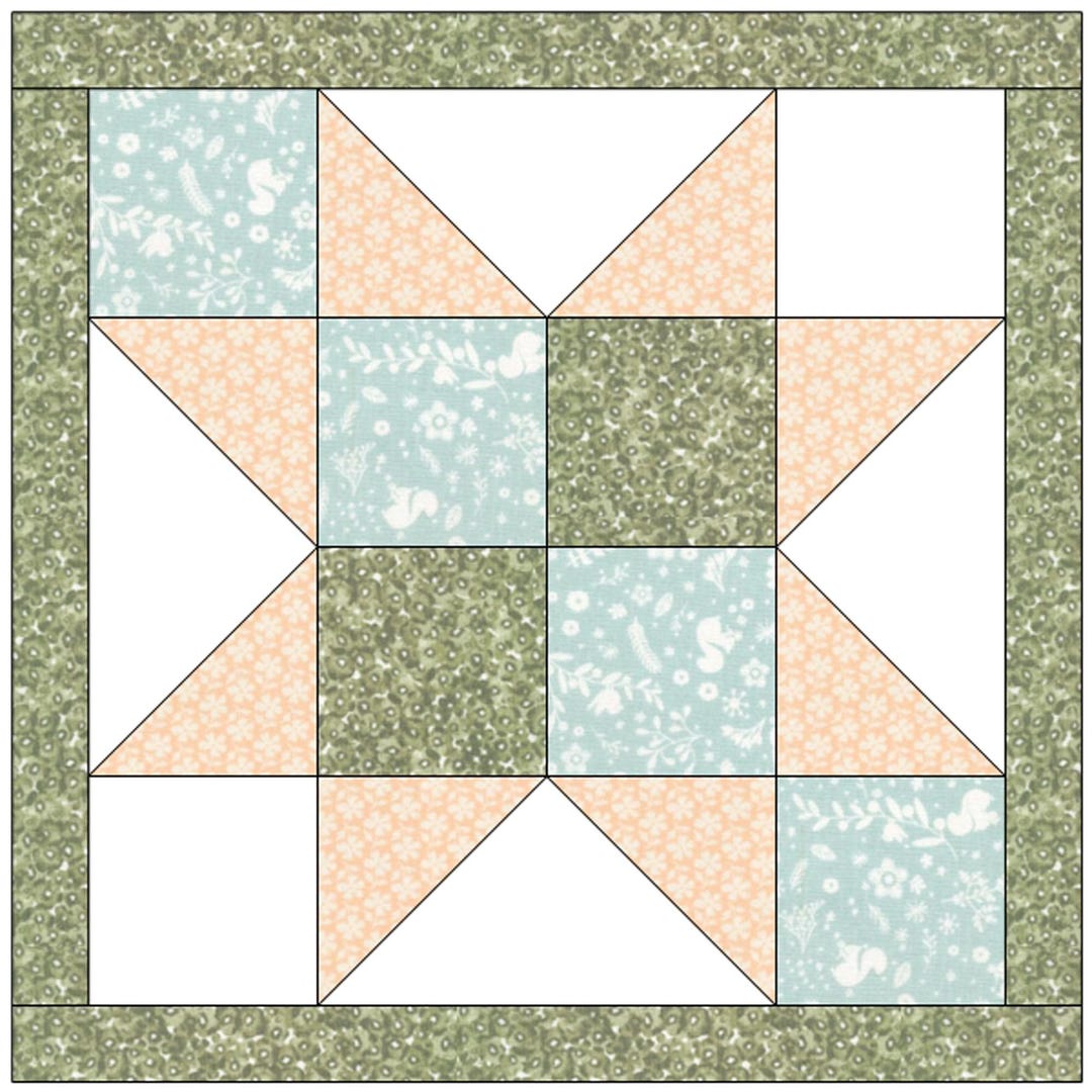 Winged Four Patch Foundation Paper Piecing Pattern, FPP, Quilt Block, PDF Download, Multiple ...