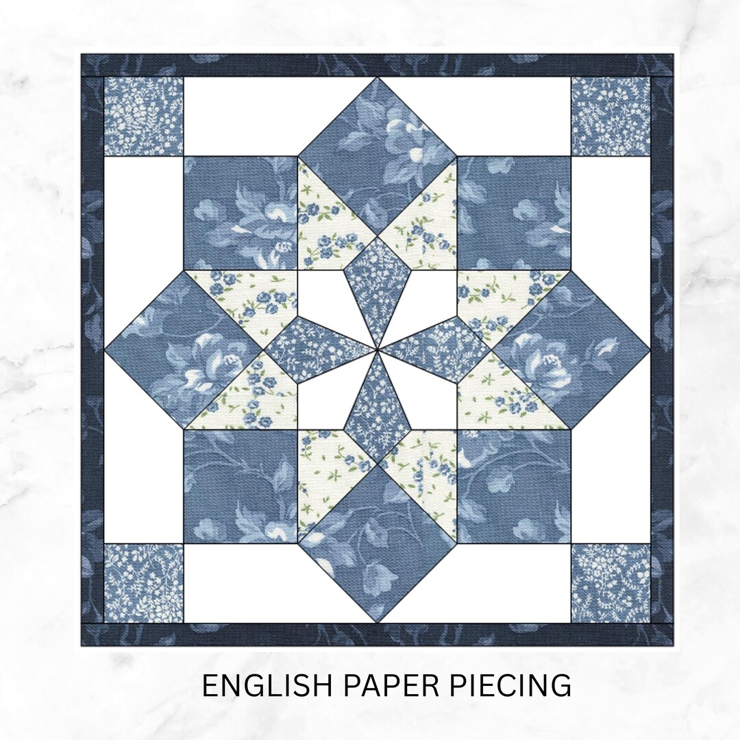 Starlight EPP Quilt Block Pattern: English Paper Piecing Templates (PDF ...