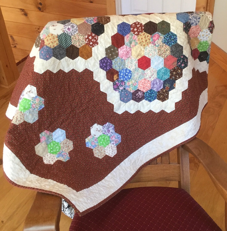 English Paper Piecing Quilting Sewing pattern Round Hexagon Basket ...