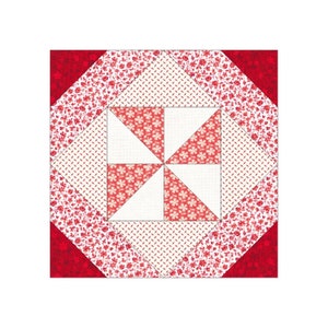 Paper Piecing Pinwheel Quilt Block, English Paper Piecing Pattern ...