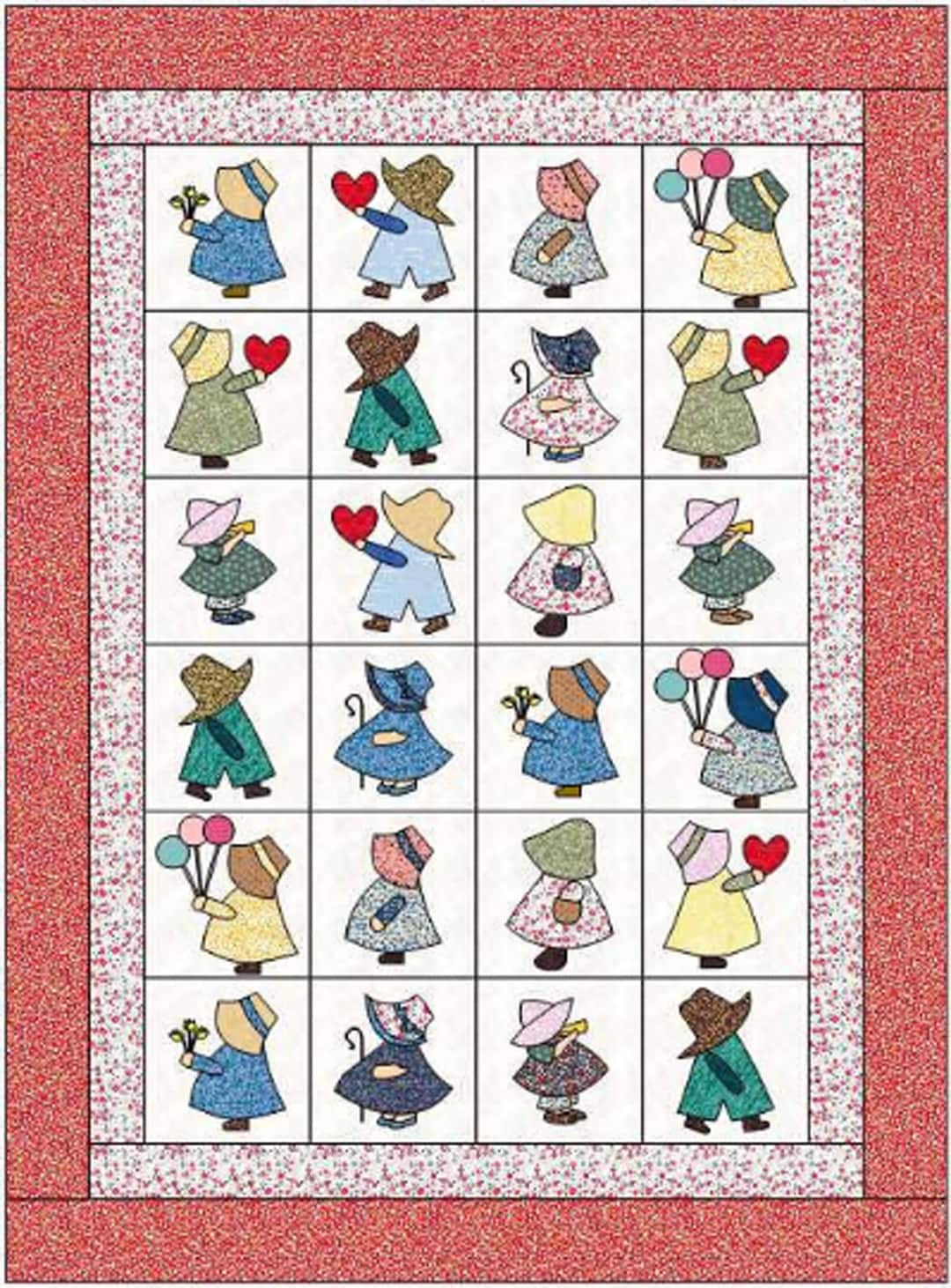 Sunbonnet Sue and Overall Sam Quilt Pattern/digital PDF Quilt Pattern ...
