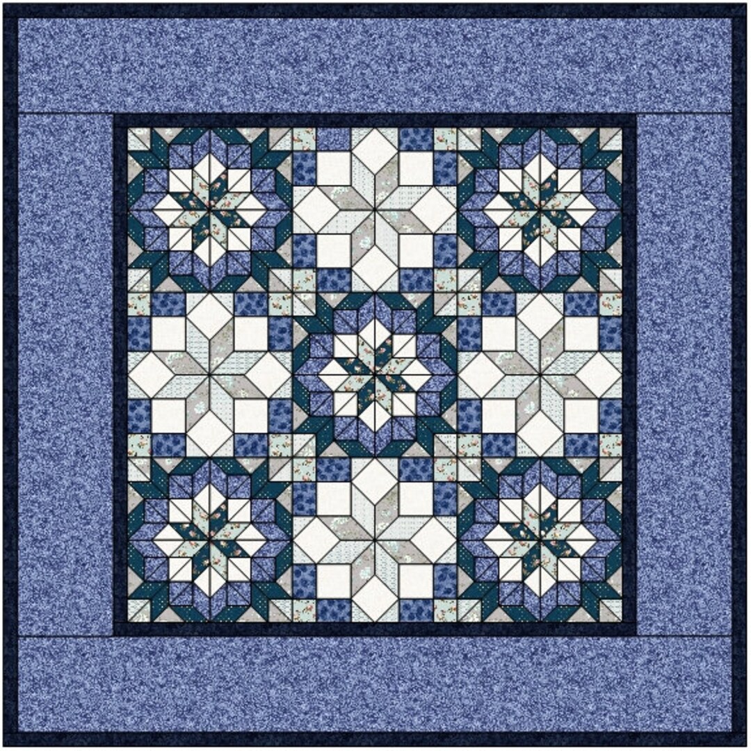 English Paper Piecing EPP Quilt Pattern/digital Pdf/sapphire Song Quilt ...