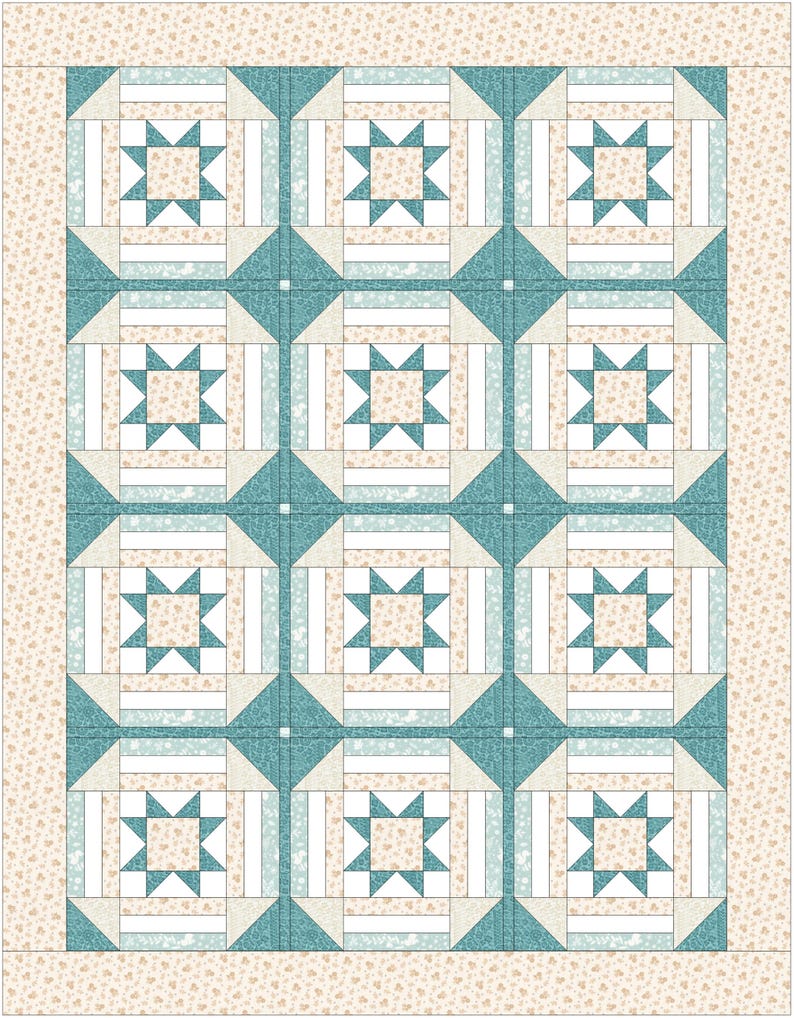 Star in a Square Quilt Block Foundation Paper Piecing Pattern: 5 Sizes ...