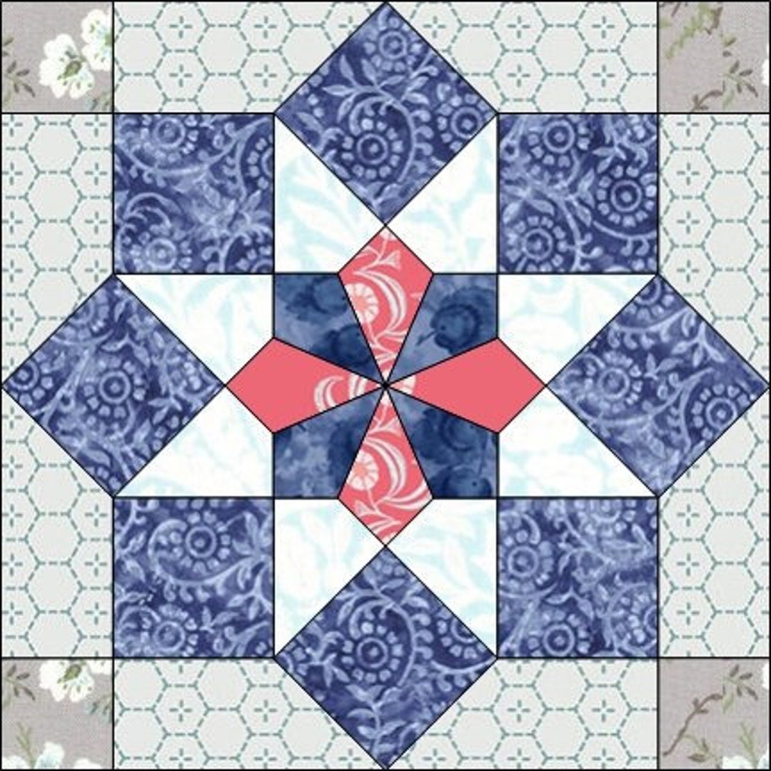 English Paper Piecing EPP Digital Quilt Pattern Pdf BLOCK 1 of the ...