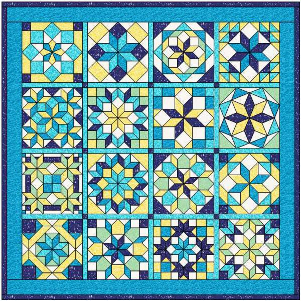 English Paper Piecing Templates for 16 Blocks + Bonus Block for Starry ...