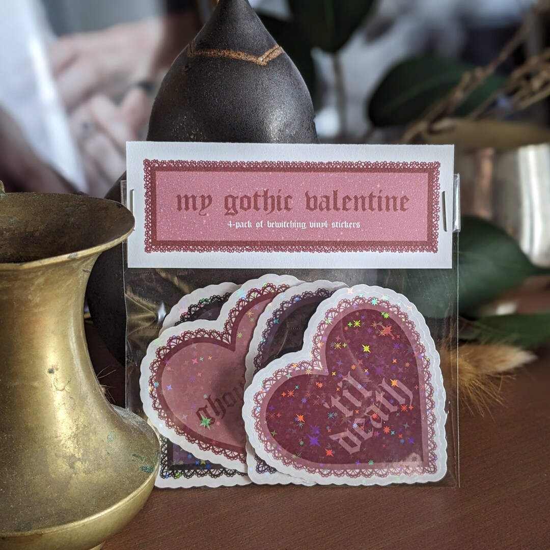 4pc Vinyl Sticker Pack - Gothic Vintage Valentine Heart - Etsy
