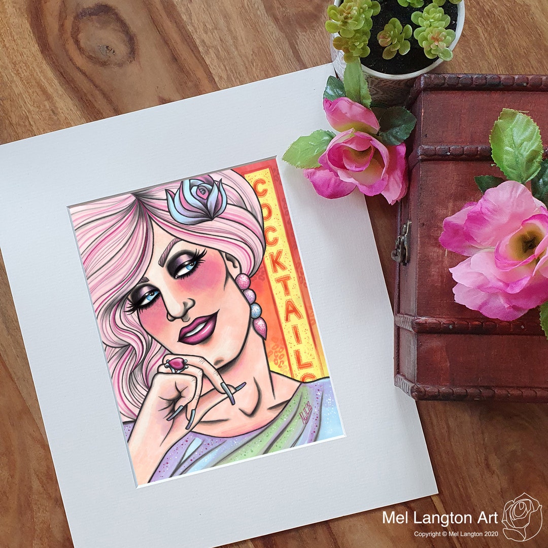 Cocktail Queen Lola Drag Queen Print, Slay Art, Limited Edition Giclée ...