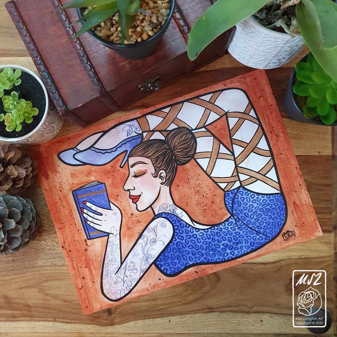 Contortionist Lady A4 Art Print Wellbeing Gift Bookworm - Etsy