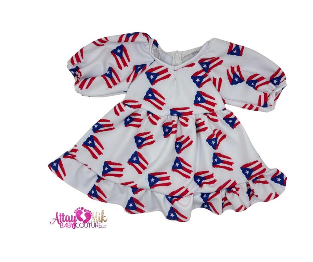 Puerto Rico Clothing. Baby Puerto Rican Dress . Puerto Rico Ruffle ...