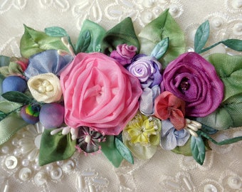 Ribbon work flowers | Etsy