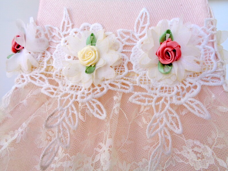 Lampshade Shabby Chic Ribbon Flowers Lace Unique Ribbon Flower - Etsy