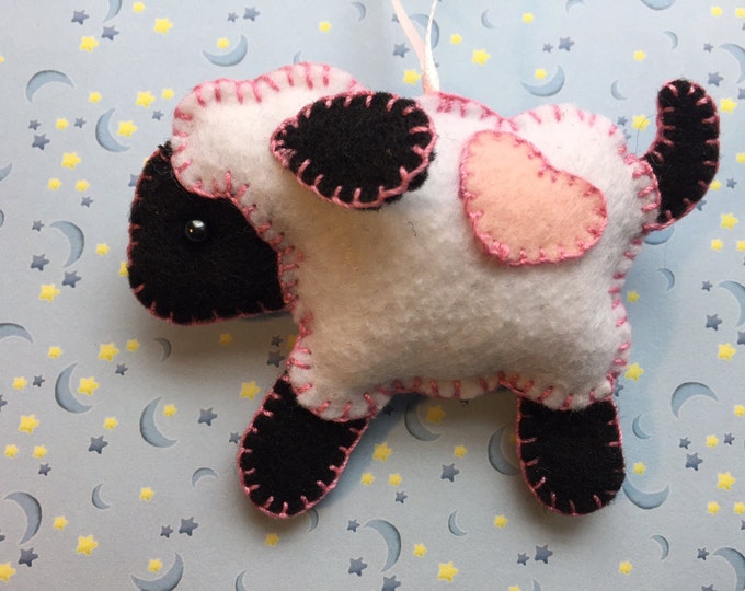 Christmas Felt Lamb, Baby's First Christmas Ornament, Felt Lamb Decoration, Soft Lamb Ornament ...