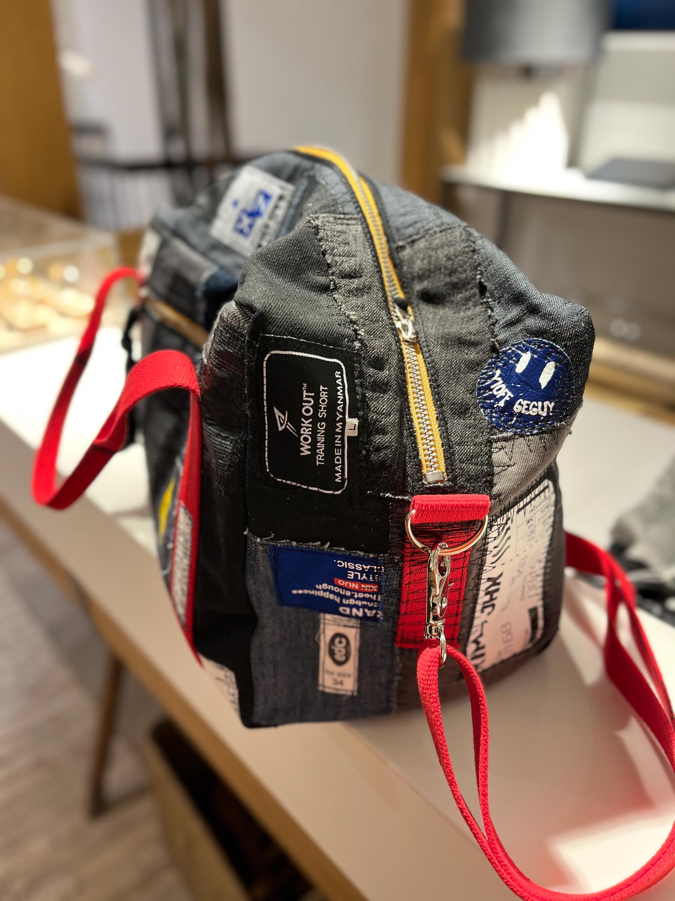 Crossbody Duffle Large Handbag Denim Patchwork Vintage Urban Recycled ...