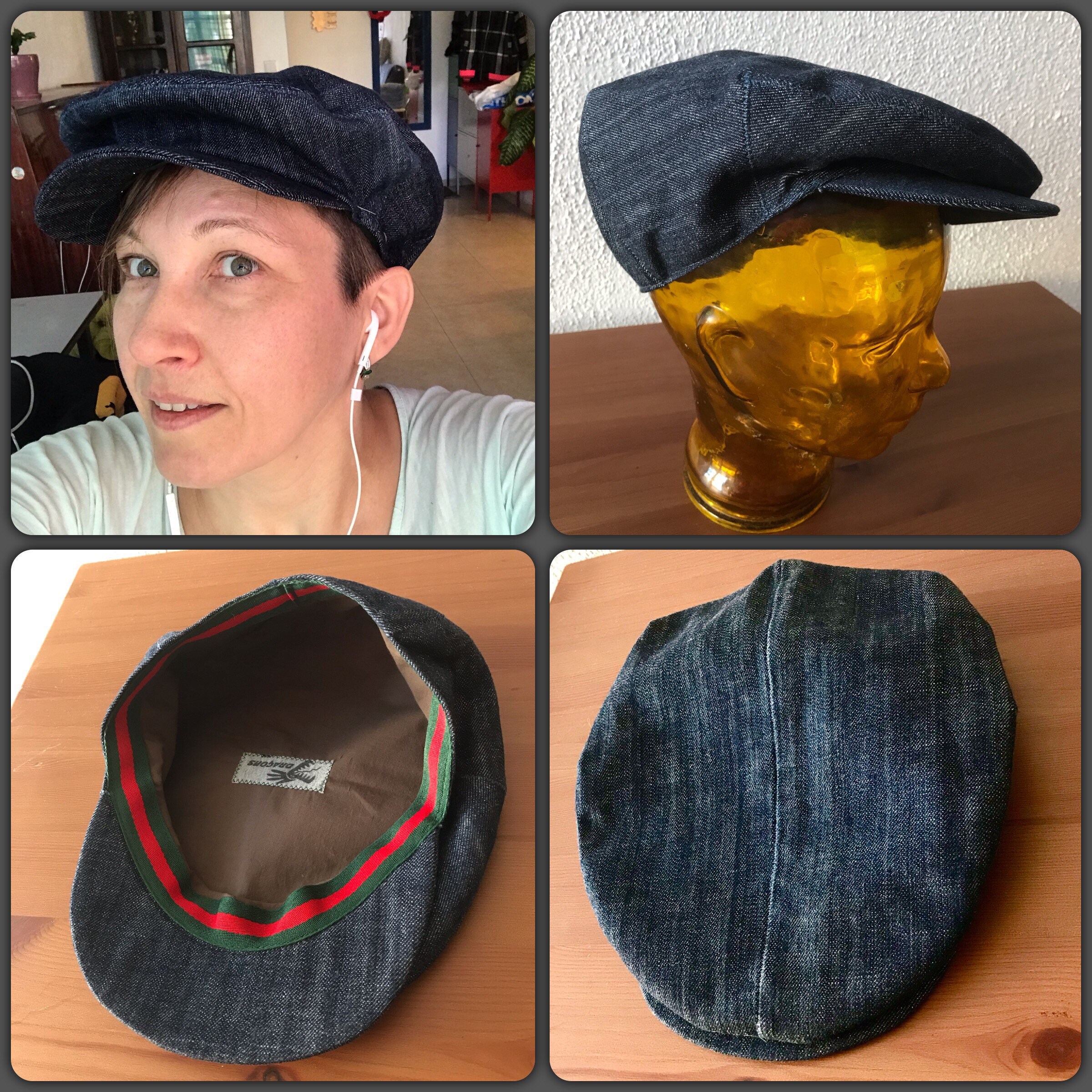 Newsboy Denim Cap Flat Cap Upcycled Recycled Jeans Men Women - Etsy