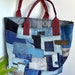 Denim Patchwork Bag XL Shopping Big Boro Shopper Market Bag Repurposed ...