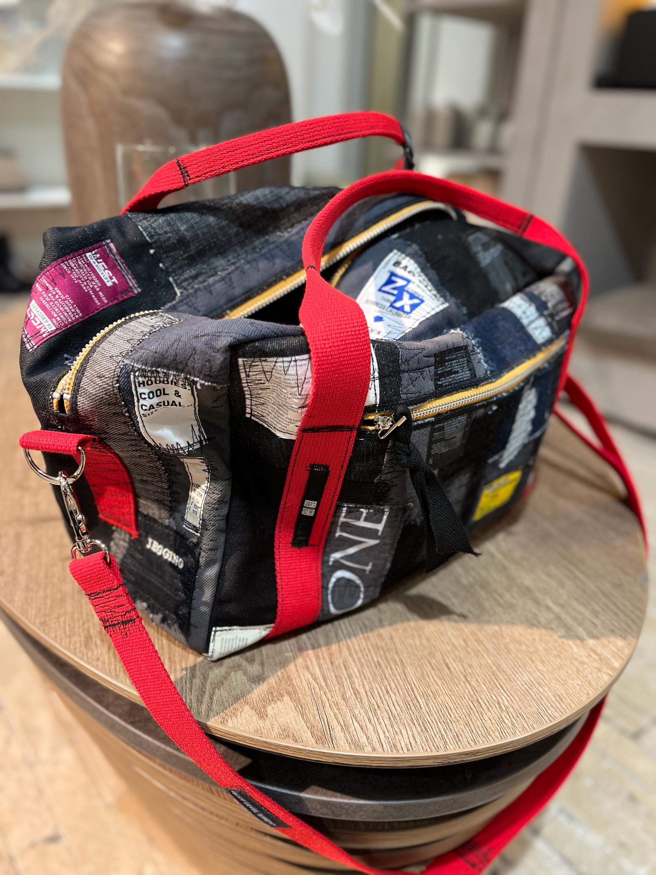 Crossbody Duffle Large Handbag Denim Patchwork Vintage Urban Recycled ...
