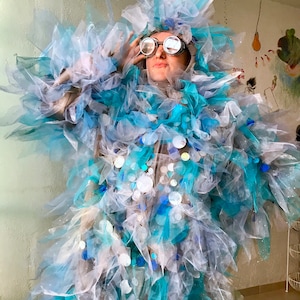 Ice Blue Fluffy Monster Costume Burningman Festival Carnaval Party ...