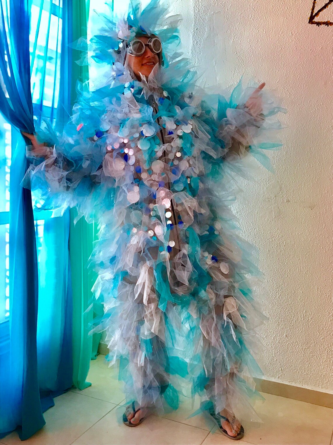 Ice Blue Fluffy Monster Costume Burningman Festival Carnaval - Etsy