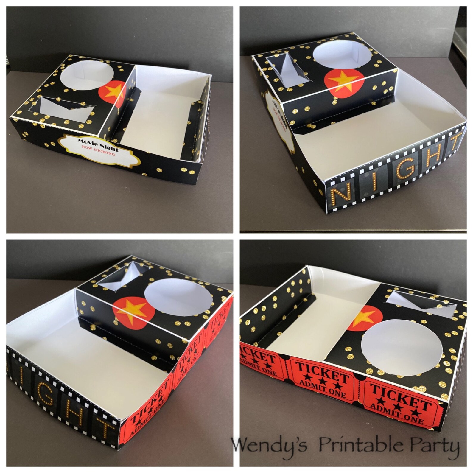 Instant Download PDF Template Red Black & Gold Themed Movie | Etsy