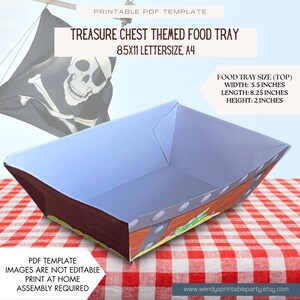 Instant Download - Ahoy Matey Treasure Chest Themed Hotdog / Nacho Tray ...
